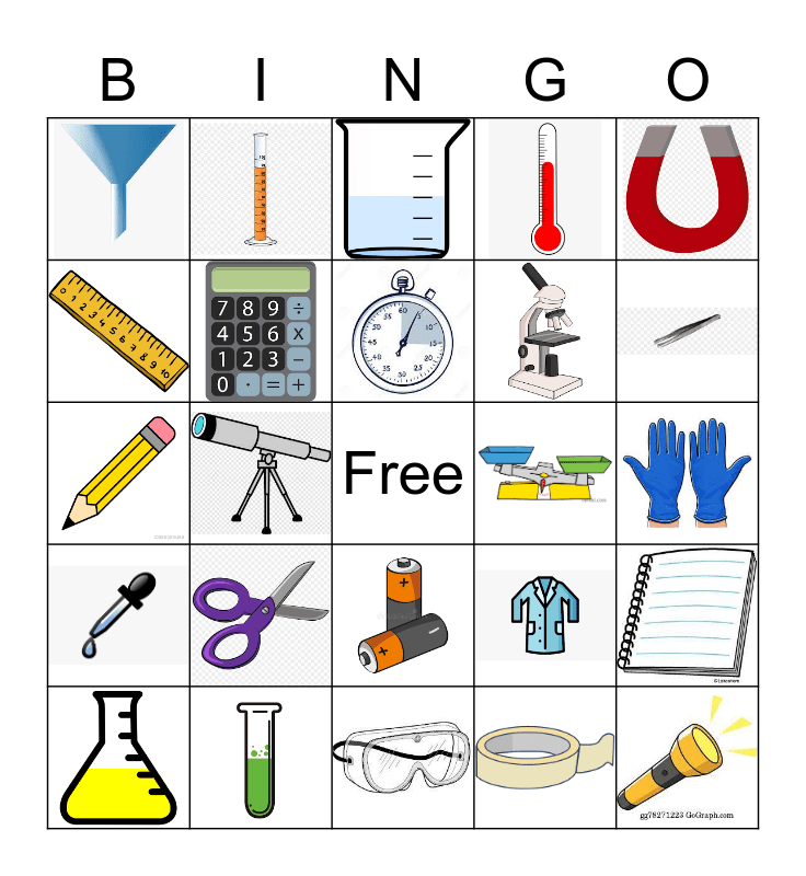 Science Equipment Bingo Card