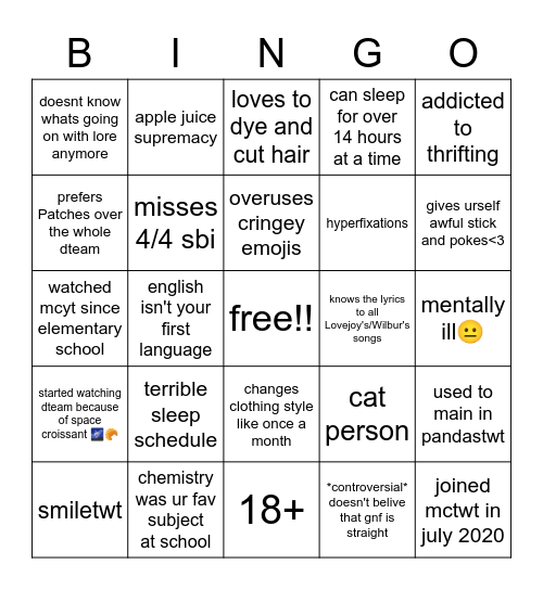swag bingo Card