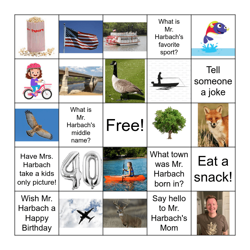 I SPY: Happy Birthday Mr. Harbach! Bingo Card