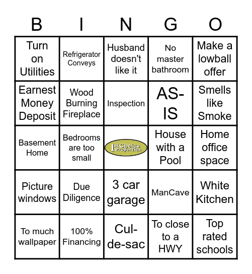 Real Estate Bingo Card