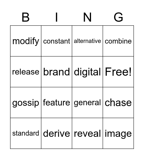 B2 L9 Bingo Card