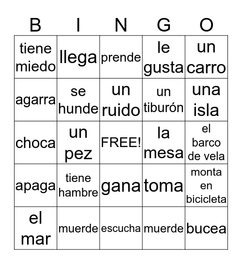 TPRS Cuéntame Episode 11 Bingo Card