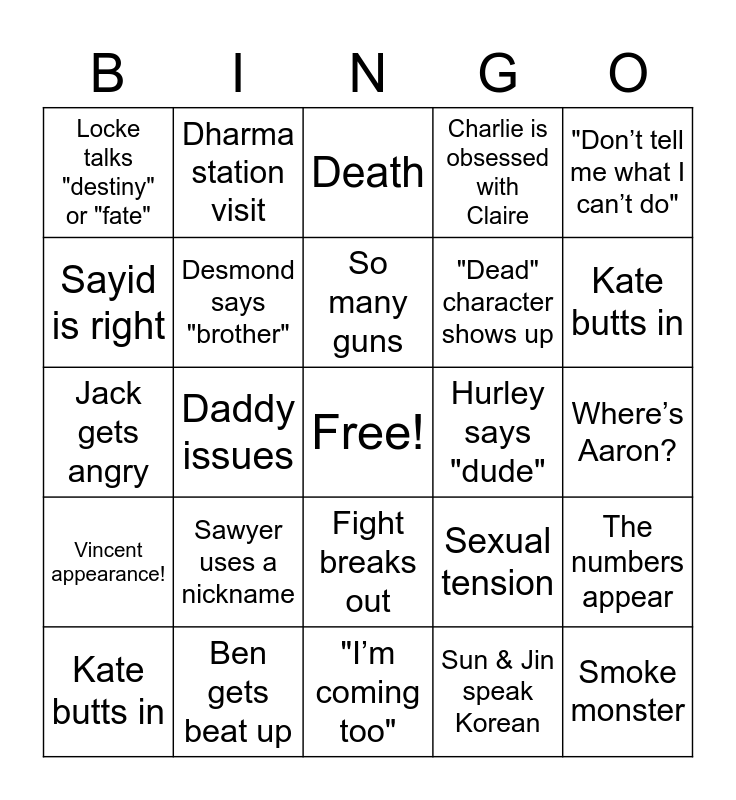 LOST BINGO Card