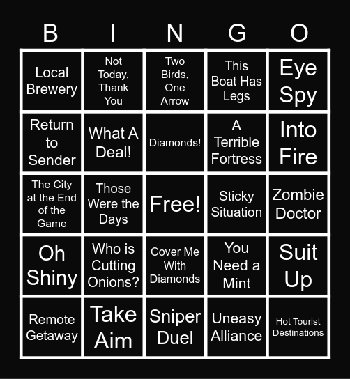 Minecraft Advancement Bingo Card