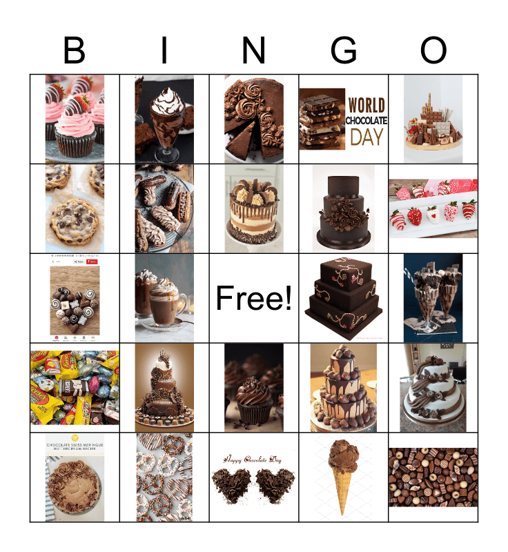 CHOCOLATE INDULGENCE Bingo Card