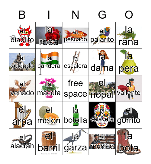 Loteria Mi Pueblito Bingo Card