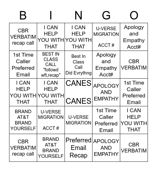 NEW FLAMES Bingo Card