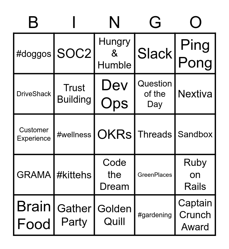 Public Records Bingo Card