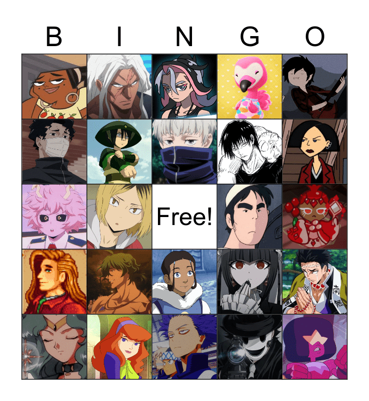 Favorite character bingo Card