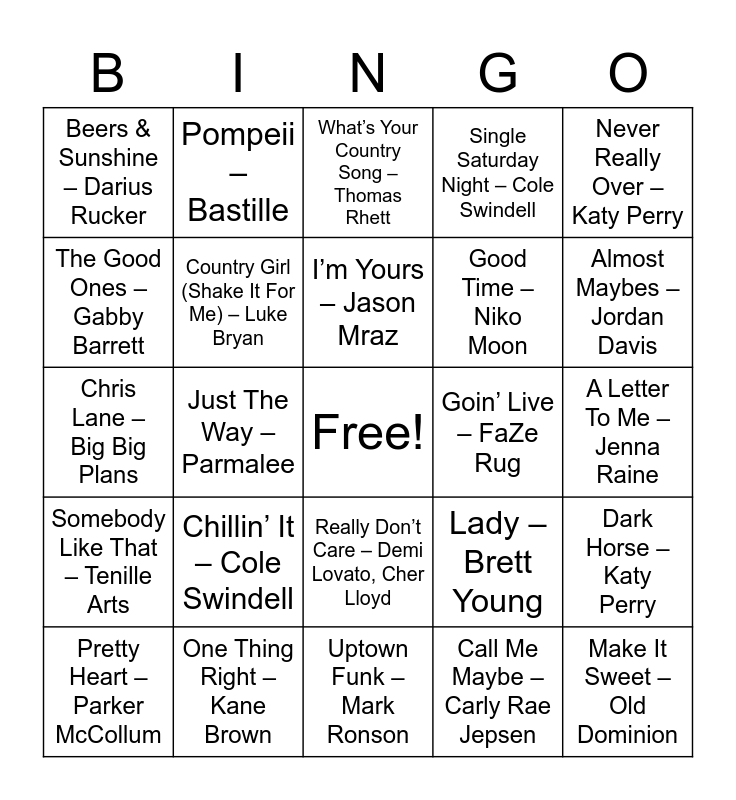 Current Bingo Card