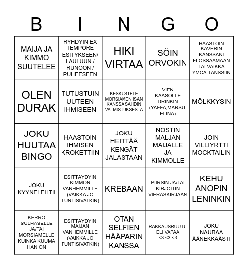 MAKI Bingo Card