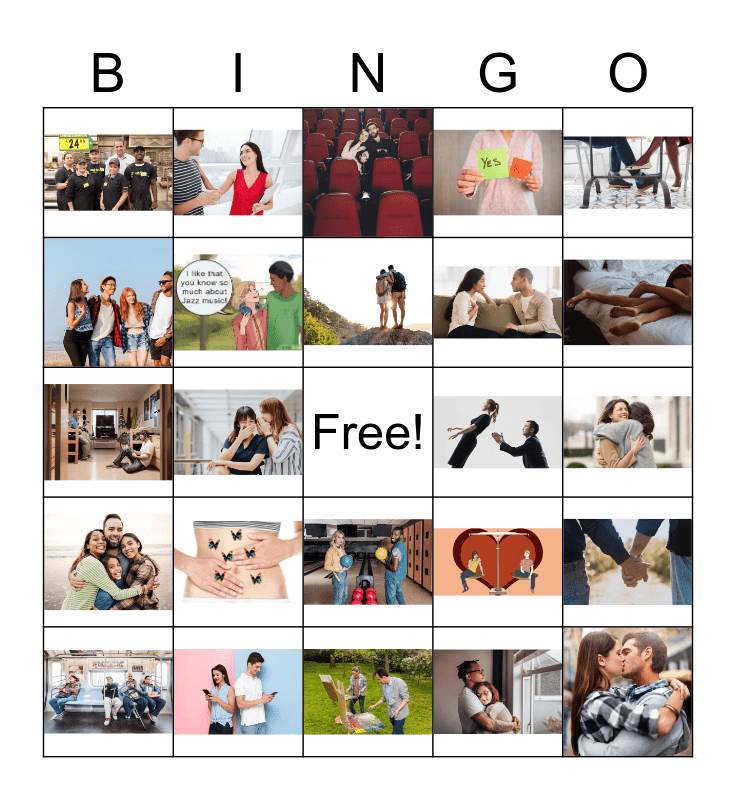 Relationship Bingo Card