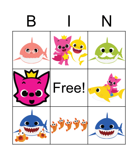 Baby Shark Bingo Card
