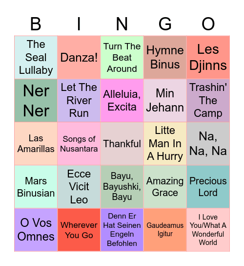 Let's play! Bingo Card