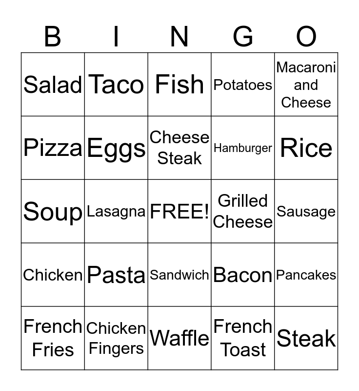 Functional Vocabulary Bingo Card