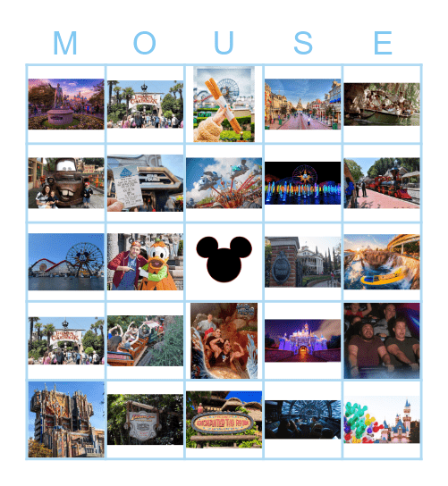 Trip to Disneyland Bingo Card
