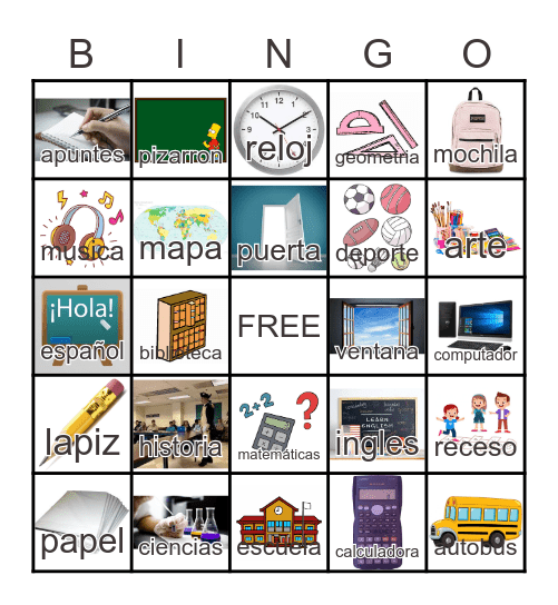 Hispanic Heritage Month - Spanish Bingo 1 Bingo Card