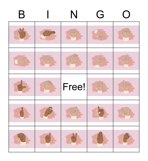 ASL Bingo w/ letters Bingo Card