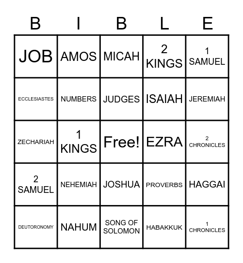 HEBREW SCRIPTURES Bingo Card