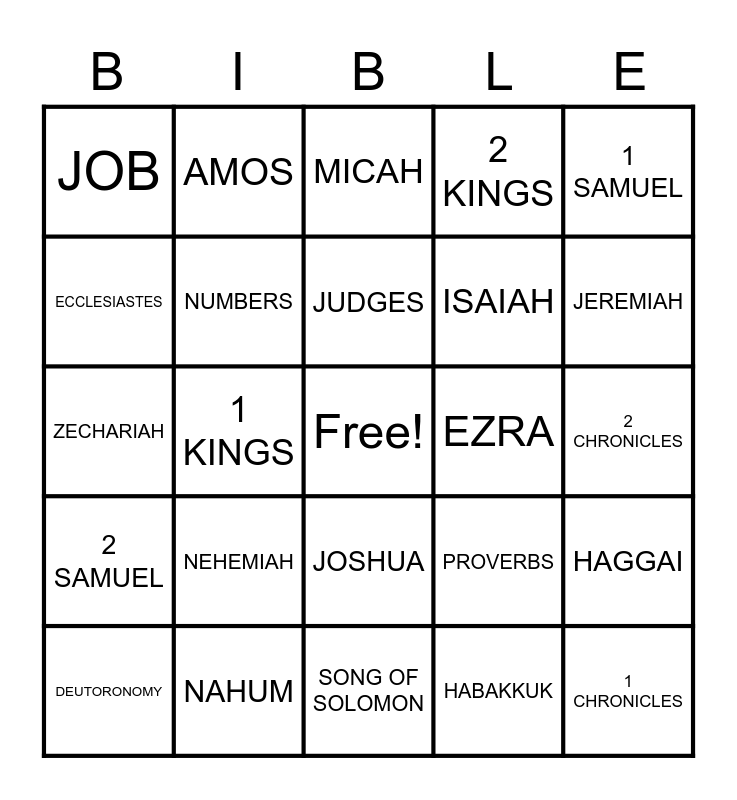 HEBREW SCRIPTURES Bingo Card