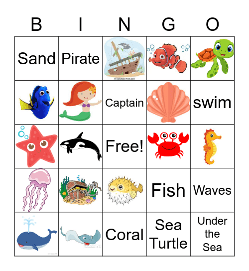 Under the Sea Bingo Card