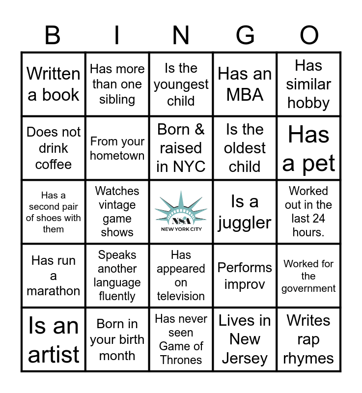 SUMMER SOCIAL NETWORKING BINGO Card