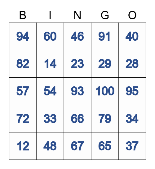 Mental Calculations Strategies Bingo Card