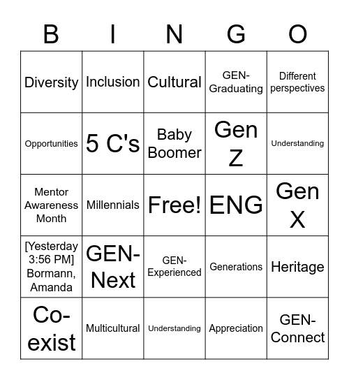 CDI Fair Week Bingo Card