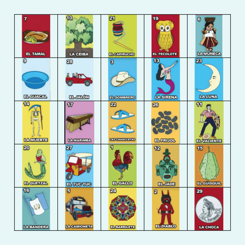 Lotería Bingo Card