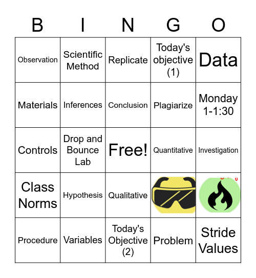 Physical Science, The Scientific Method Bingo Card