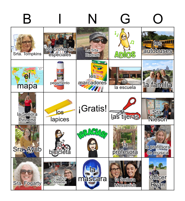 La escuela + más Bingo Card