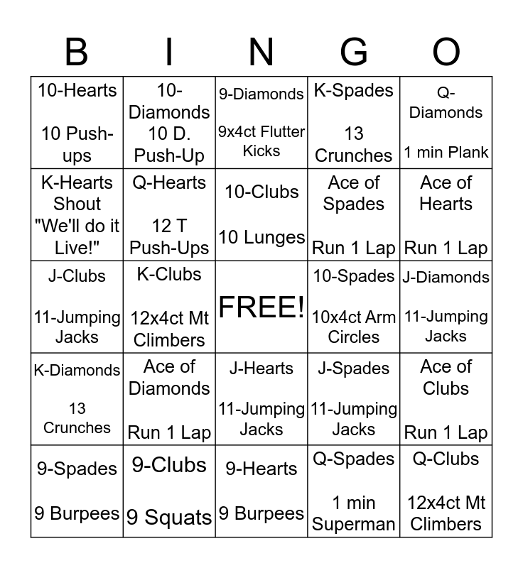 PT Bingo ™ © Bingo Card