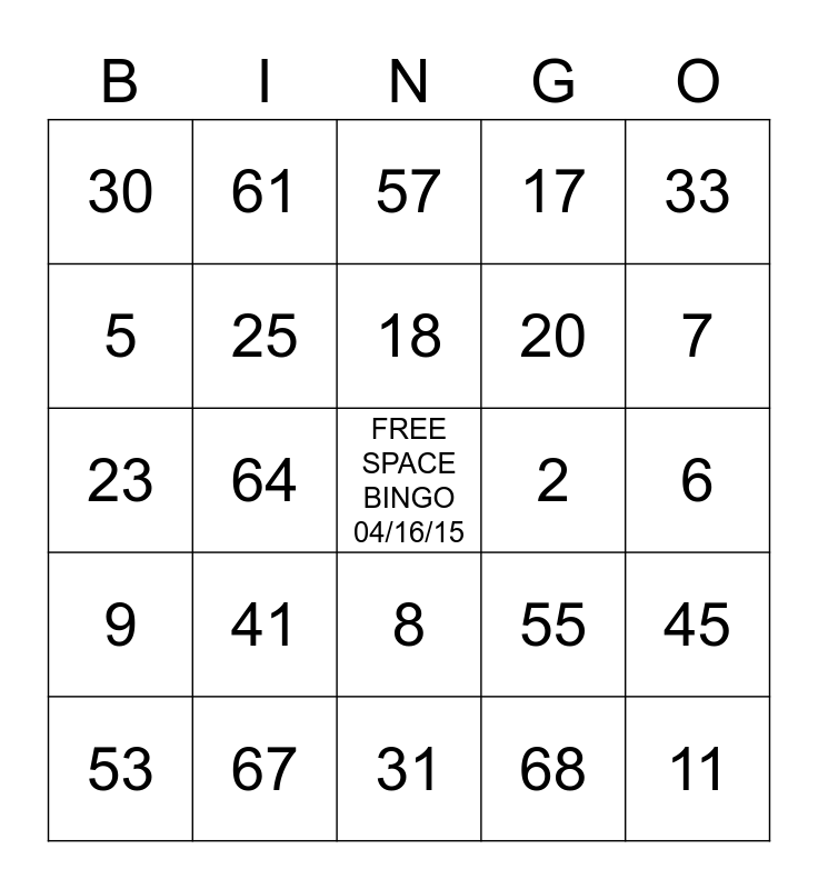 SANTA RITA LANDSCAPING - SAFETY BINGO Card