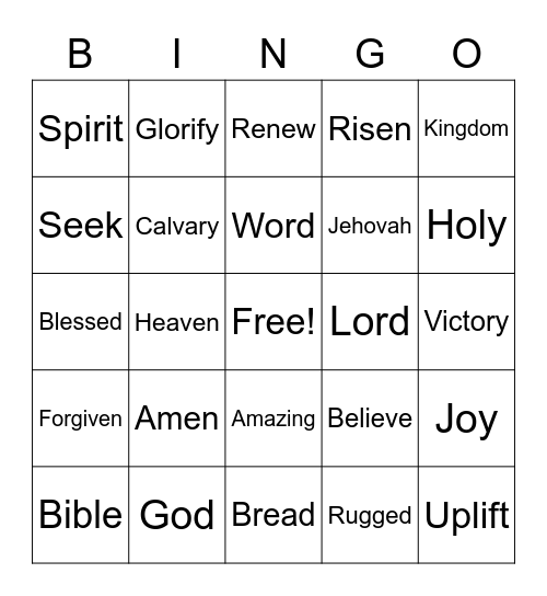 Biblical Bingo Card