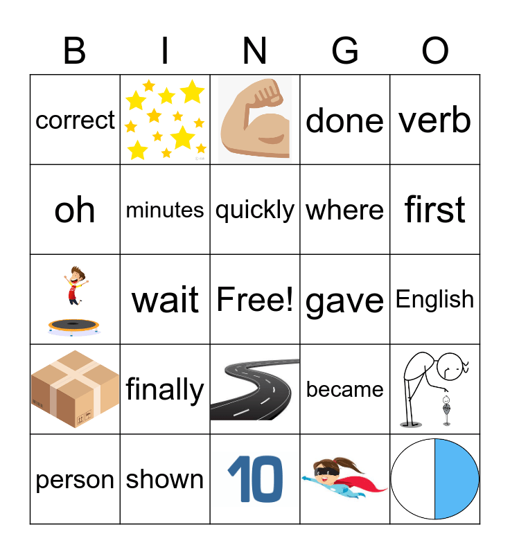 Fry Words 401-425 Bingo Card