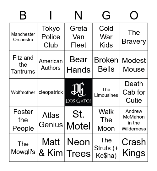 v51 21ST CENTURY BANDS Bingo Card