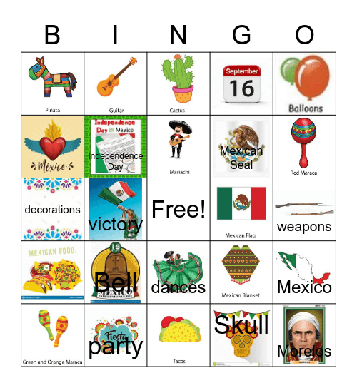 Mexican Independence Day ++ Bingo Card