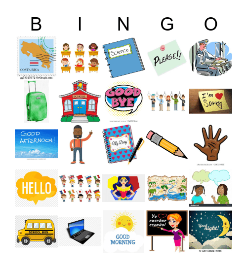 Senderos 1 Lección 1 Bingo Card