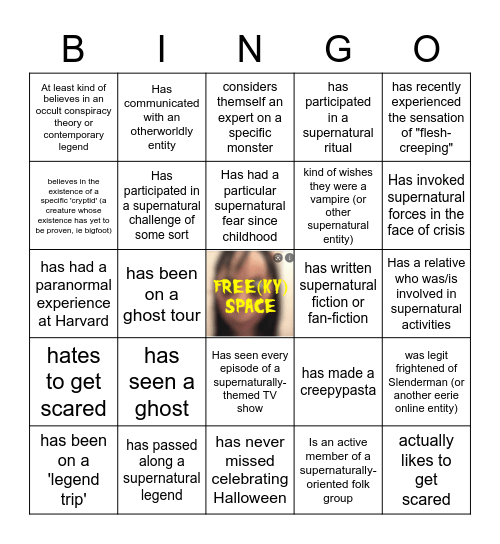 BIN-GHOST! Bingo Card