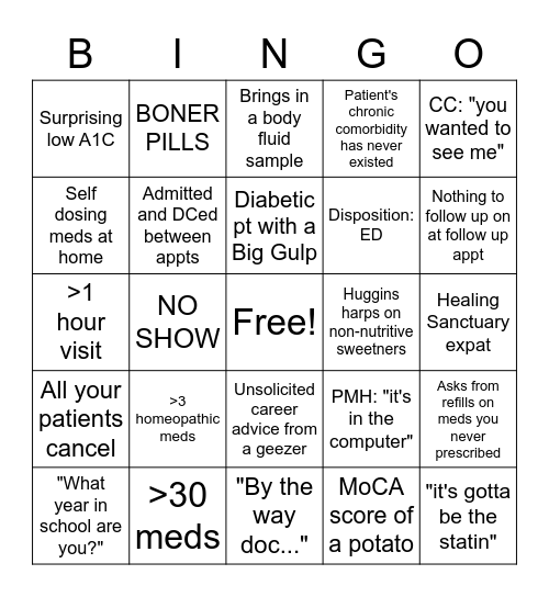 CLINIC BINGO Card
