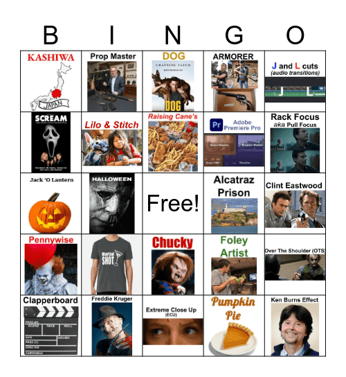 periods 1, 2 Video Production ~~ Halloween 2025 Bingo Card