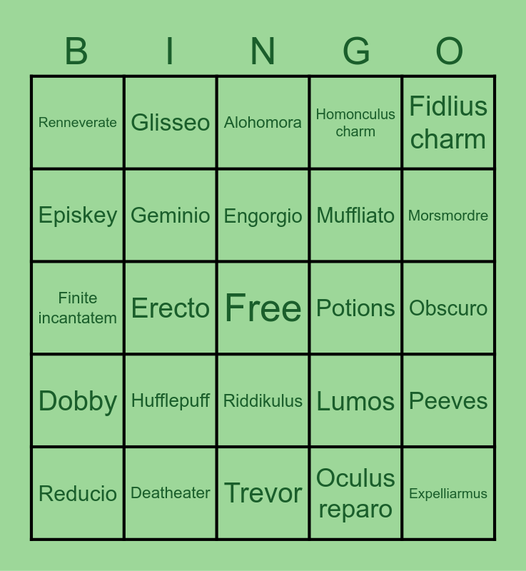 Golden Bingo Card