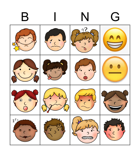 Les Émotions Bingo Card