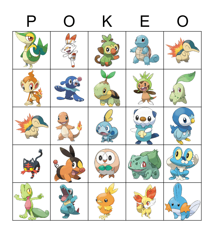 Poke'o Bingo Card