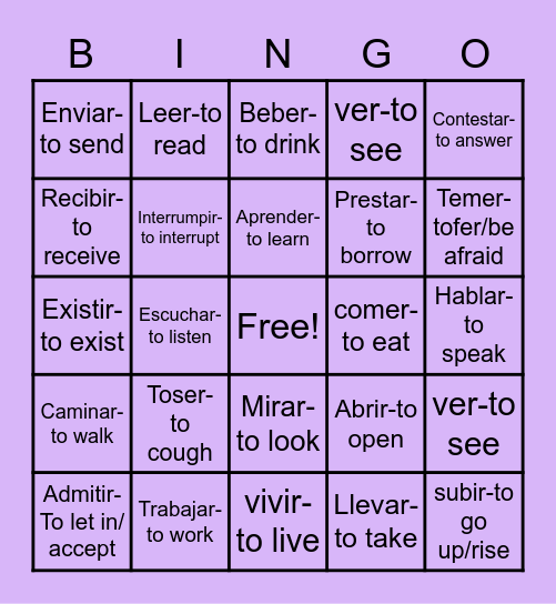 El Presente Bingo card Bingo Card