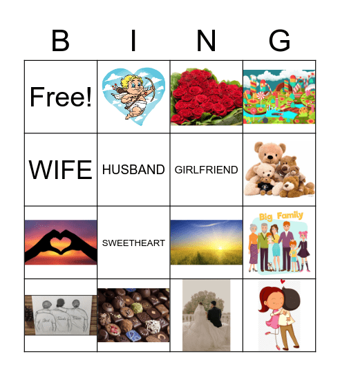 LOVE theme Bingo Card