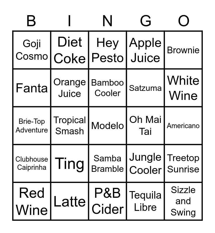 Upsell Bingo Card