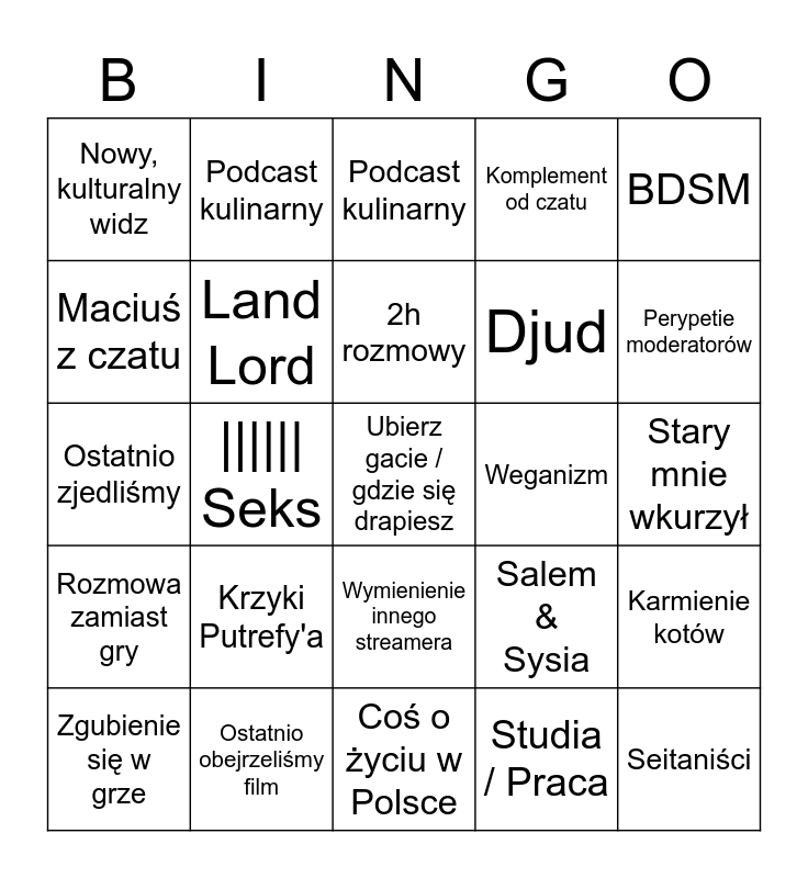 MAGGOTHY Bingo Card