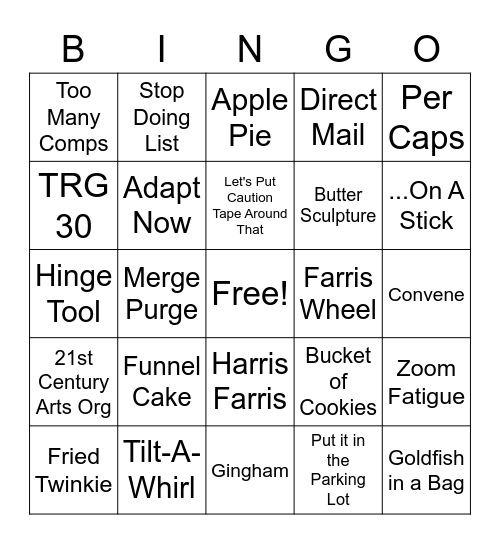 TRG State Fair Bingo Card