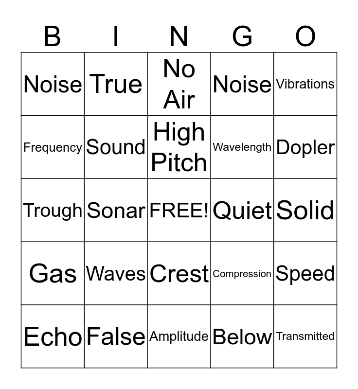 Sound Waves Bingo Card